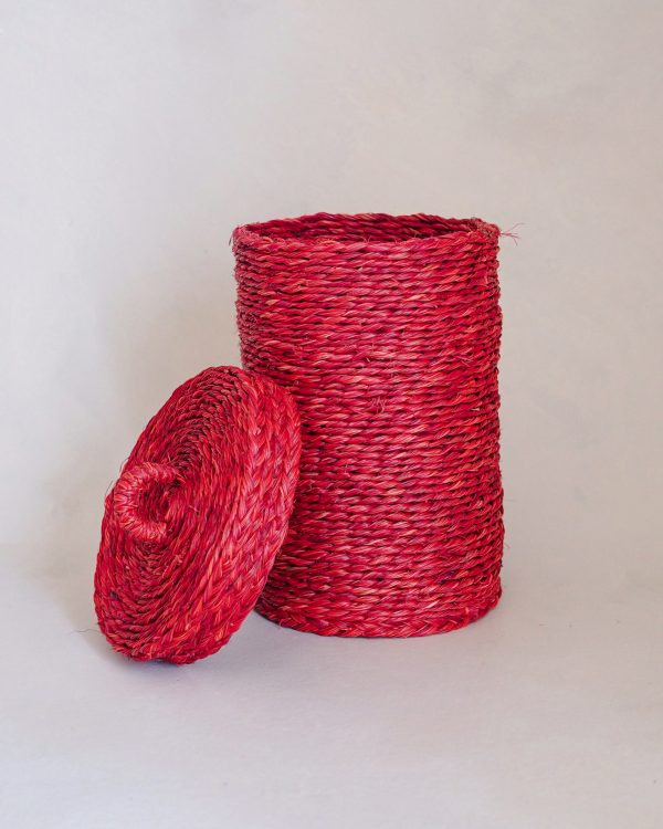 Red Woven Storage Basket made in Eswatini | We Are Nomads